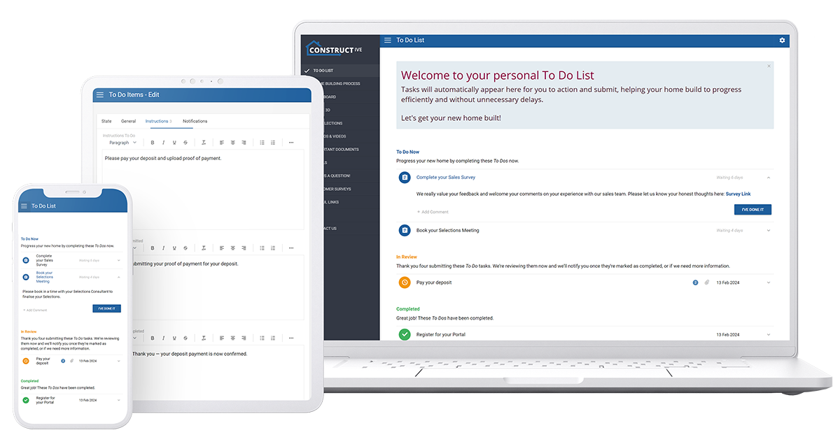 To Do List software | Customer Portal | Constructive Software